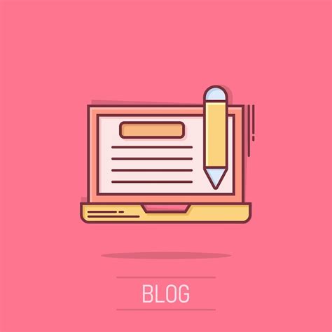 Premium Vector Blogging Icon In Comic Style Social Media