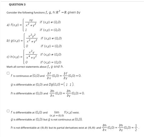 Solved Question 3 Consider The Following Functions F G