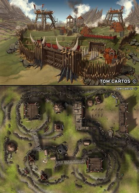 Orc Stronghold Exterior Scene Free Version Tom Cartos Fantasy City Map Fantasy World Map