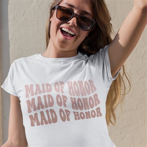 Maid Of Honor Bachelorette Party Svg Png Retro Groovy Bridal Wavy Stacked Png Svg Etsy