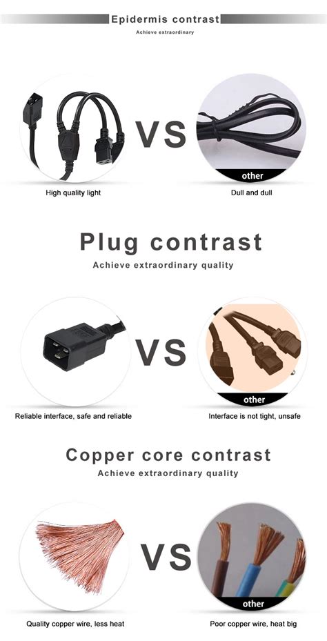 Iec C20 To 2 X Iec C19 Ac Us Uk Eu Au 3 Pin Ac Computer 2 In 1 Y ...