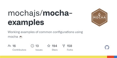 Github Mochajs Mocha Examples Working Examples Of Common Configurations Using Mocha ☕️