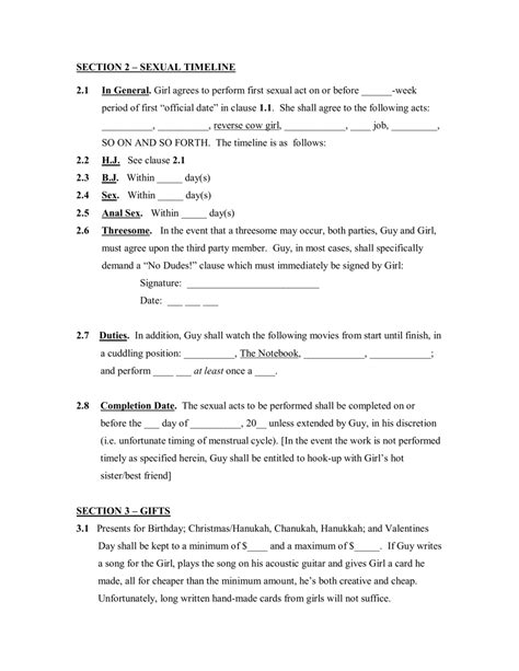 Dating Contract Template Fill Out Sign Online And Download PDF Templateroller