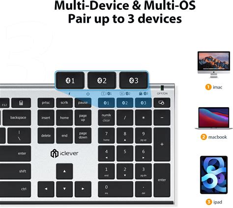 IClever BK23 Bluetooth Keyboard And Mouse Rechargeable Wireless Keyboard And Mouse Combo With