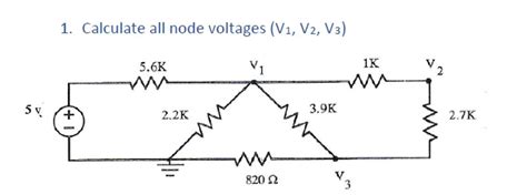 solved 1 calculate all node voltages v1 v2 v3