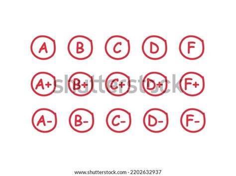 Class Grades Circles Pluses Minuses Icon Stock Vector Royalty Free
