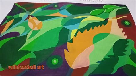 2d Design Leaf Composition Drawing And Colouring For Beginners