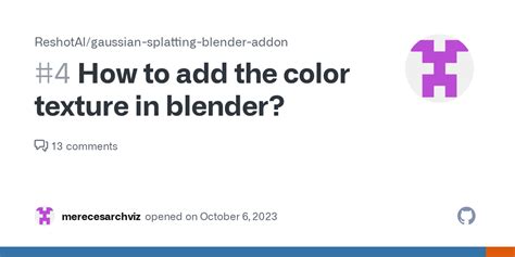 How To Add The Color Texture In Blender · Issue 4 · Reshotaigaussian