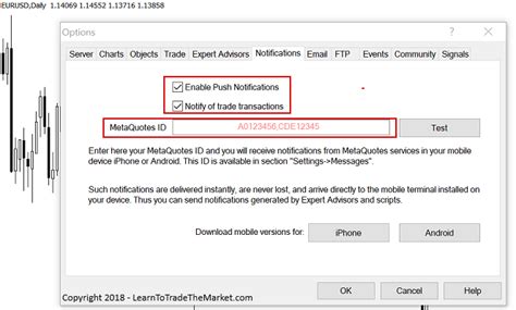 how to set up price alerts in metatrader 4 and 5 mobile and desktop