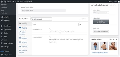 how to set a video for the woocommerce product in the gallery slider