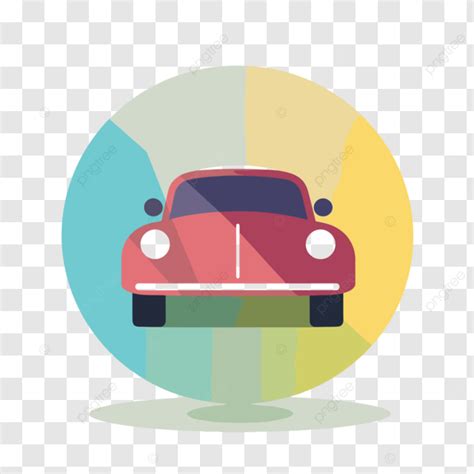 다채로운 원에 빨간 자동차 아이콘 벡터 흰색 배경에 자동차의 단순한 다채로운 아이콘 그림자 없음 작은 프레임 중앙 Png 일러스트 및 벡터 에 대한 무료 다운로드