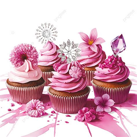 핑크 버터크림 프로스팅을 얹은 컵케이크 핑크빛 컵케이크 컵케이크 핑크 버터크림을 곁들인 컵케이크 배경 일러스트 및 사진 무료 다운로드 Pngtree