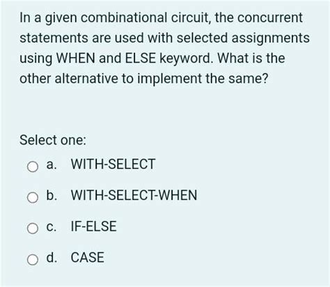 solved in a given combinational circuit the concurrent