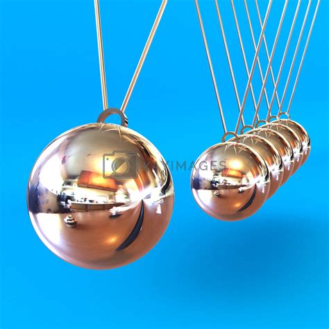 Newtons Cradle Against A Blue Background By Head Off Vectors