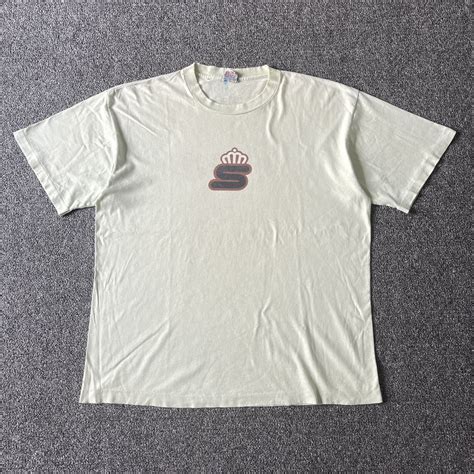 Vintage Vintage 90s Stussy S Crown Logo Distressed Tshirt Grailed