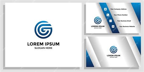 Gc 레터 로고 디자인 및 브랜딩 카드 프리미엄 벡터