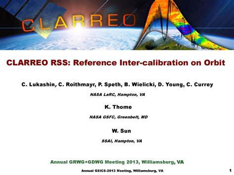 Clarreo Rss Reference Inter Calibration On Orbit Ppt Download