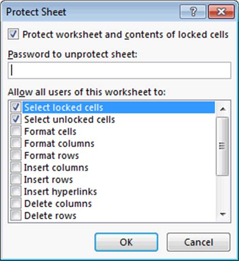 MS Excel 2013 Protect A Cell