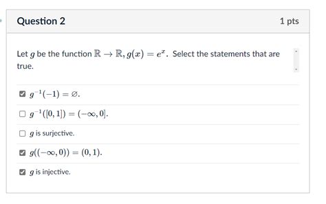 Solved Question Pts Let G Be The Function R R G X Chegg