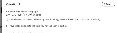 Solved Question 4 5 Points Consider The Following Language L