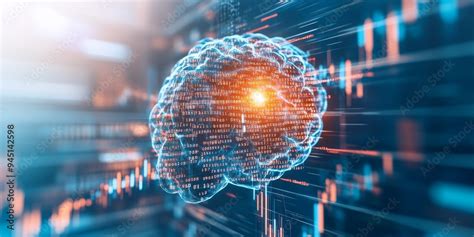 An Ai Algorithm Visualized As A Complex Digital Brain Connected To