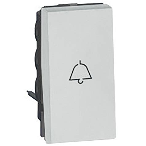arteor™ 1 way push button with bell symbol 1 module soft alu