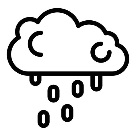 Rainy Cloud Icon Outline Style 15911161 Vector Art At Vecteezy