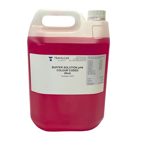 Ph4 Buffer Solution Red 5ltr Trafalgar Scientific