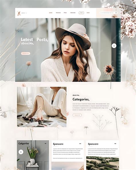 Premium Photo Minimalistic Layout Web With Ghost Button Effect Simple