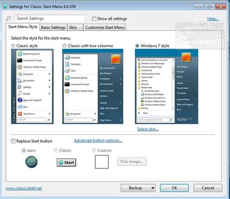 Classic Shell Returns As Classic Start Majorgeeks