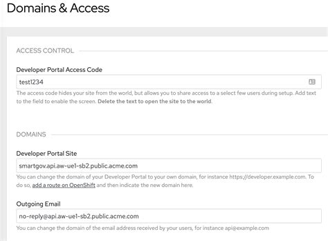 Allow Configuration Of Developer Portal Domain Code And Outgoing Email Via Cr · Issue 819