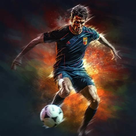 축구 선수가 공을 차는 역동적인 모습 오픈프롬프트 Openprompt