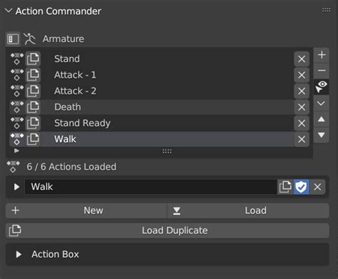 Action Commander Animation Management Tool [ ] Blendernation