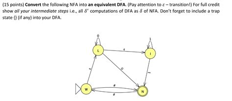Solved 15 Points Convert The Following Nfa Into An