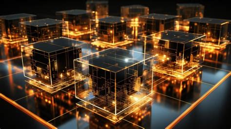 Premium Ai Image Network Of Glowing Digital Cubes Represents A Complex Grid Of Connected Cyber