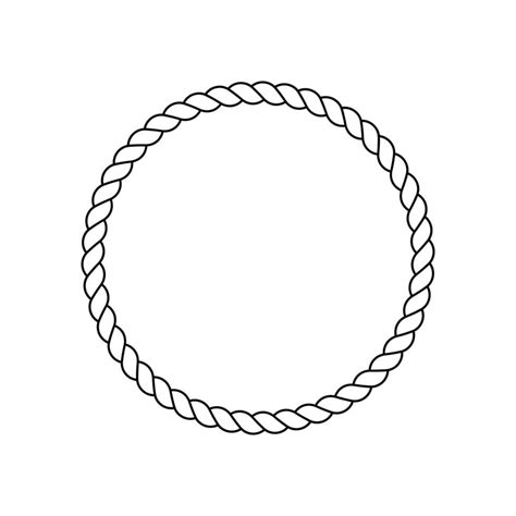 Rope Circle Frame Isolated On White Background Round Lasso Cable