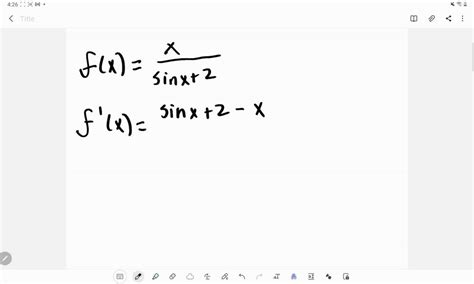 SOLVED Compute The Derivative F X X Sinx 2
