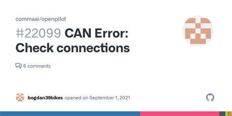 Can Error Check Connections · Issue 22099 · Commaaiopenpilot · Github