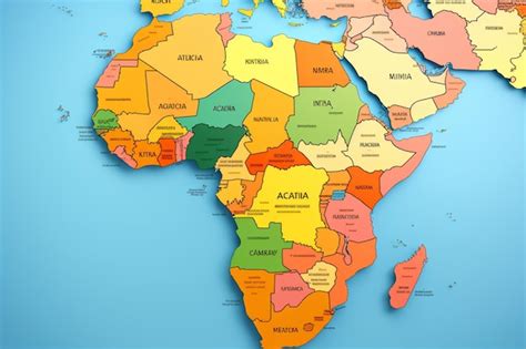 Africa Political Map With Country Names Premium Ai Generated Image