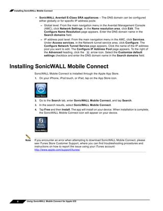 Sonic Wall Mobile Connect For Ios User Guide Rev B PDF