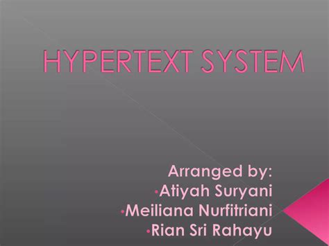 hypertext system presentation 1 ppt