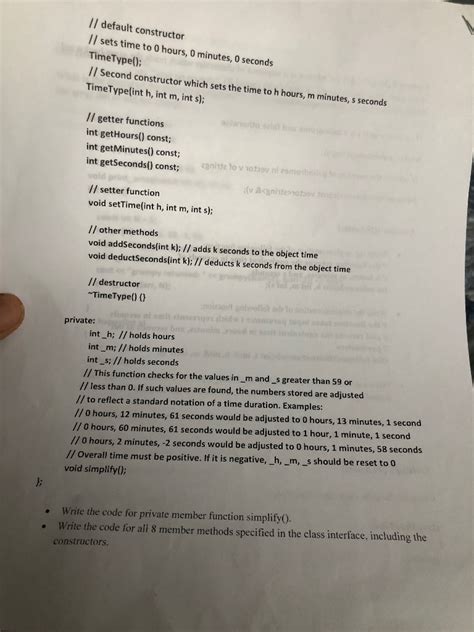 Solved Ii Default Constructor Sets Time To 0 Hours 0
