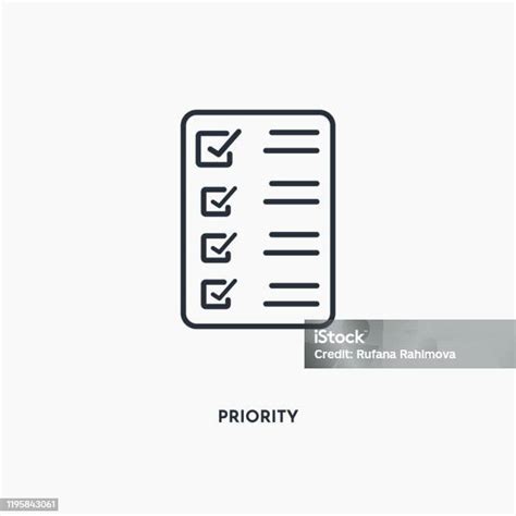 우선 순위 윤곽선 아이콘입니다 간단한 선형 요소 그림입니다 흰색 배경의 격리된 선 우선 순위 아이콘입니다 얇은 스트로크 기호는