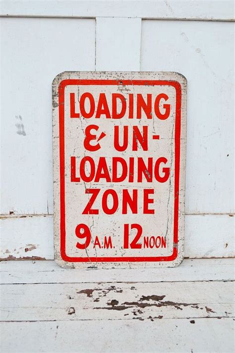Loading Unloading Zone Sign Metal Red White Street Sign Etsy Grafic Design Red And White