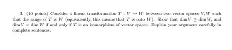 solved 3 10 points consider a linear transformation t v