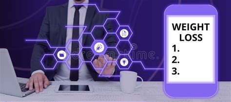 Text Caption Presenting Weight Loss Business Showcase Decrease In Body Fluid Muscle Mass Reduce