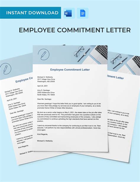 Commitment Agreement Letter In Word Google Docs Download Template Net