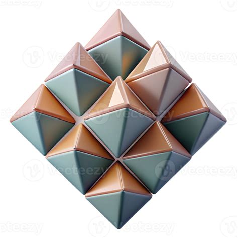Abstract 3d Render Of Interlocking Pyramids 54046946 Png