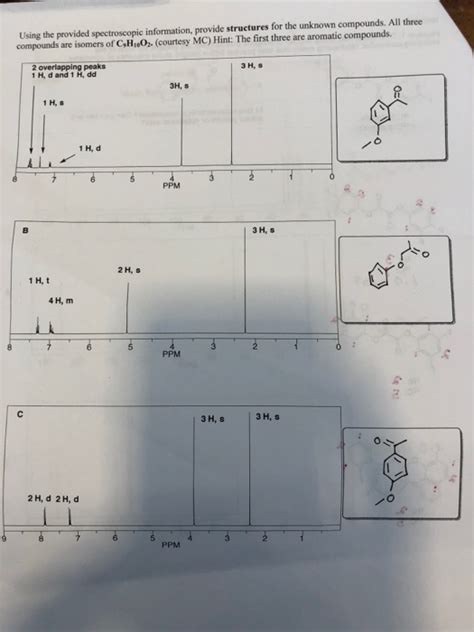 Solved Using The Provided Spectroscopic Information Provide