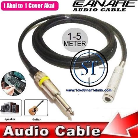 Jual KABEL CANARE L2T2S JACK AKAI TRS 6 5MM EXTENSION MALE TO FEMALE 1 1 CABLE SAMBUNGAN MIC